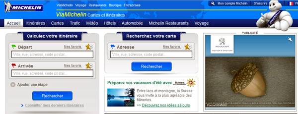 Viamichelin trajet : quelle route via Michelin guide France, Espagne
